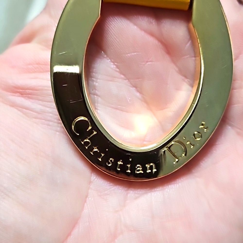 Authentic Christian Dior Gold Plated Vintage Keyring … - Gem